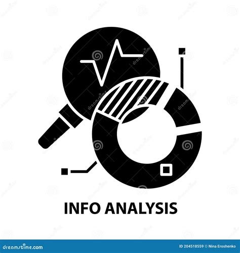 Info Analysis Icon Black Vector Sign With Editable Strokes Concept Illustration Stock