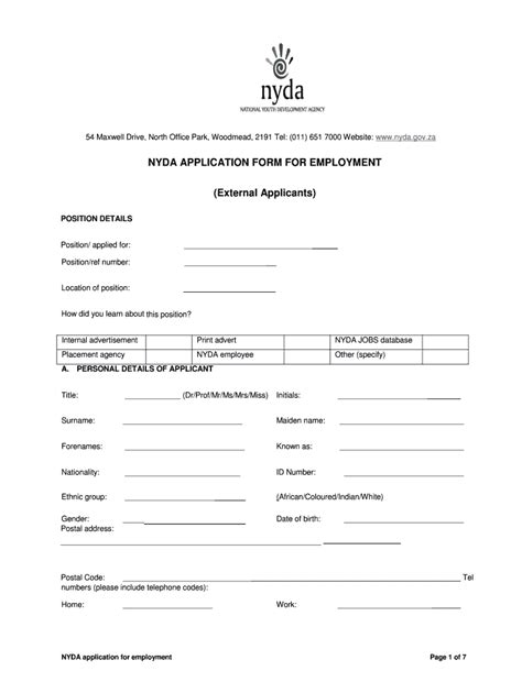 Fillable Online Download Application Form The Nyda Fax Email Print