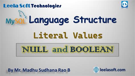 Null And Boolean Literals In Mysql Leela Soft Technologies