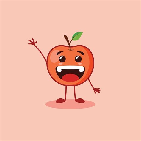 Premium Vector The Friendly Cute Apple Character