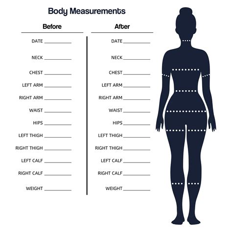 Body Measurements Chart Printable Printable Board Games
