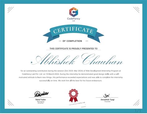 Abhishek Chauhan On Linkedin Proud To Have Completed My Internship Ready To Embrace The Next