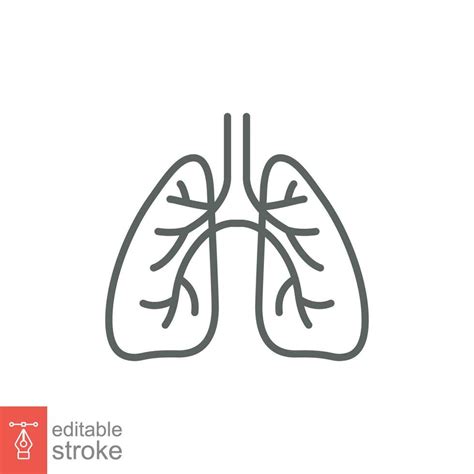 Lungs Icon Simple Outline Style Human Internal Organ Lung