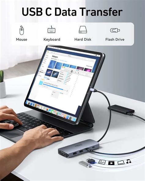Selore Usb C Hub Multiple Monitor Adapter