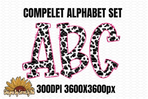 Pink Cow Print Alphabet Set Printable