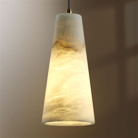 Alabaster Marble Modern Pendant Lights Kitchen Island H 10in Conical