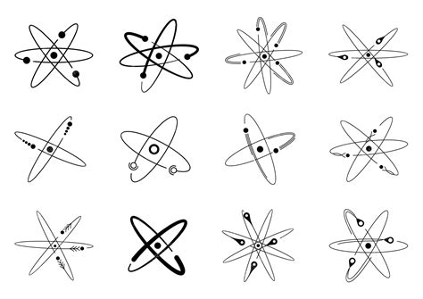 Símbolos Atómicos Del Conjunto De Iconos De Energía Nuclear