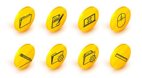 Set Line Ruler Folder Settings With Gears Pencil Eraser And Line