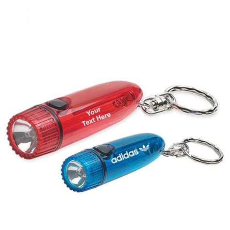 Customized Cylinder Flashlight With Keychains