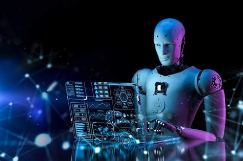 Premium Photo Automation Programmer With 3d Rendering Robotic Worker