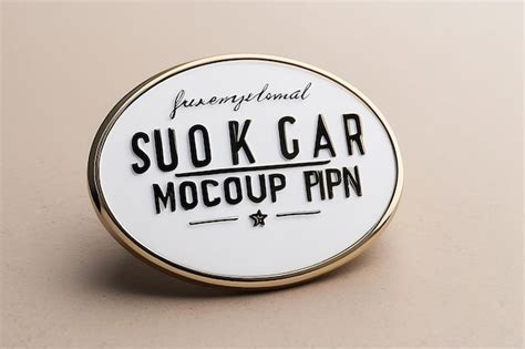 Premium Photo Enamel Pin Mockup