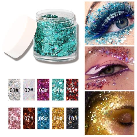 번짐 스푼 다기능 아이 글리터 네일 헤어 바디 페이스 글리터 젤 아트 플래시 루스 스팽글 크림 페스티벌 글리터 데코 Aliexpress