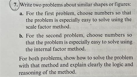 Solved Write Two Problems About Similar Shapes Or Figuresb