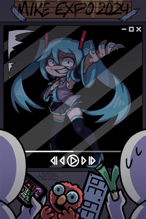 Elmo Hatsune Miku Project Sekai Sesame Street Vocaloid Absurdres Commentary English