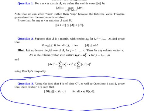 Question 1 For A N × N Matrix A We Define The