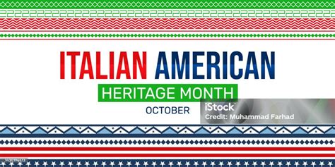 이탈리아 미국 문화 유산의 달 배경과 깃발 색상의 전통적인 국경 10월은 이탈리아계 미국인 유산의 달 벽지입니다 이탈리아 국기에 대한 스톡 벡터 아트 및 기타 이미지