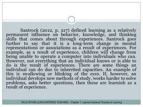 Flct Chapter 1 Learner Centered Theories Of Learning Pptx