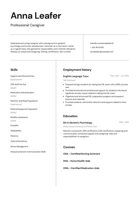 Caregiver Resume: Complete Guide [w/ Examples]
