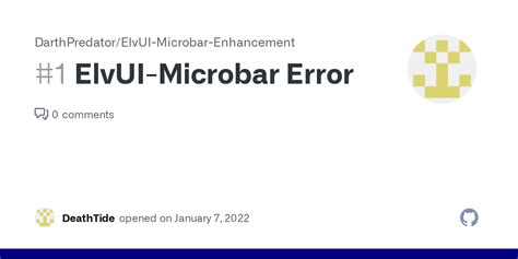 Elvui Microbar Error · Issue 1 · Darthpredator Elvui Microbar Enhancement · Github