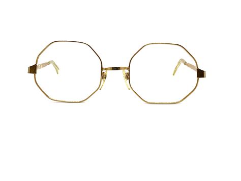 Vintage 60s Gold Octagonal Metal Eyeglass Frames New Old Etsy