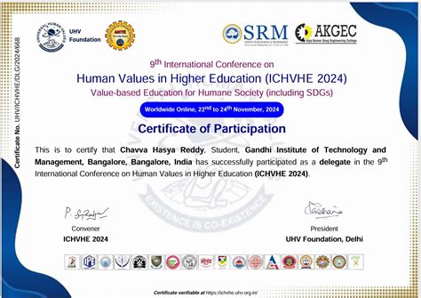 Chavva Hasya Reddy On Linkedin Ichvhe2024 Universalhumanvalues