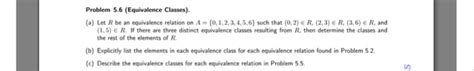 Solved Problem Equivalence Classes A Let R Be An Chegg