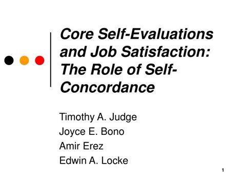 Ppt Core Self Evaluations And Job Satisfaction The Role Of Self
