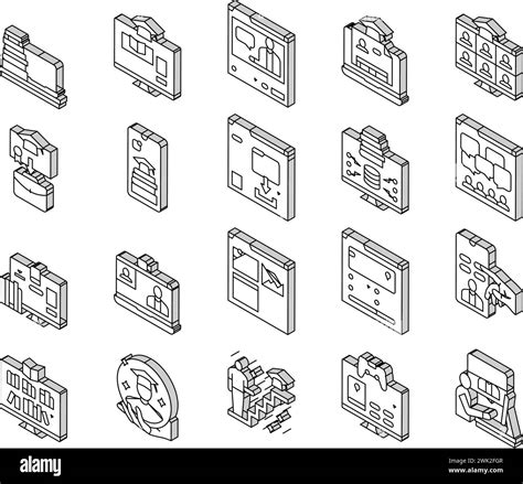 Online Learning Platform Web Isometric Icons Set Vector Stock Vector