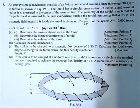 SOLVED: Large non-magnetic (H = An energy storage mechanism consists of an N-turn coil wound ...