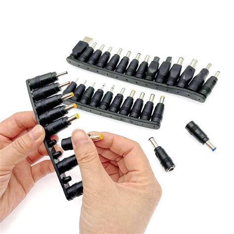 34 Pcs Dc Barrel Jack Tip Set Charger Connector Tips