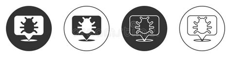 Black System Bug Concept Icon Isolated On White Background Code Bug