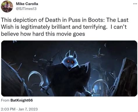 This Depiction Of Death In P In Boots The Last Wish Is Legitimately
