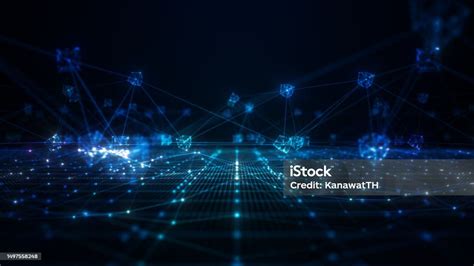 Blockchain Network Concept With Digital Cube Rotation Global Technology