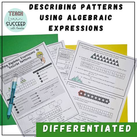 Grade 7 Describing Patterns Using Algebraic Expressions Worksheets