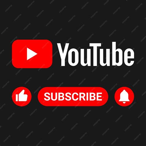 Premium Vector | Youtube subscription button with bell icon for notification with transparent ...