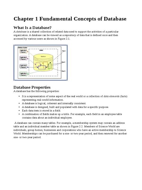 Chapter 1 Fundamental Concepts Of Database What Is A Database Download Free Pdf System