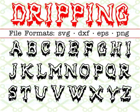 Dripping Alphabet Dripping Font SVG Dripping Cut Files Png,Eps,Svg,Ai,Jpg Dripping Letters Svg ...