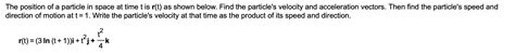 solved the position of a particle in space at time t is r t