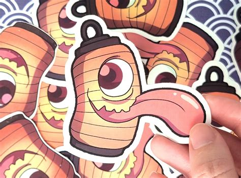 Chochin Obake Cute Yokai 3 In Waterproof Vinyl Sticker Etsy