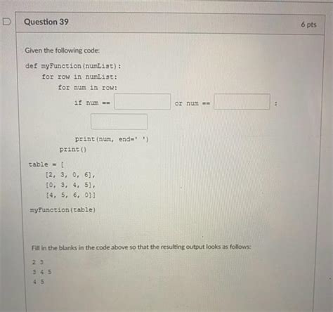 Solved Given The Following Code Fill In The Blanks In The Chegg