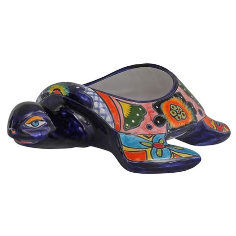 Talavera Turtle Planter Turtle Flower Pots Ceramic Turtle Planter