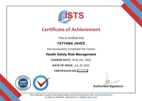 Engr Tayyaba Javed On Linkedin Healthsafetycertification