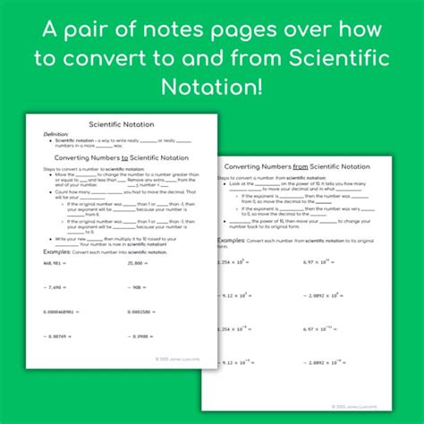 Scientific Notation Converting Notes Page By Mrs Luscombs Math