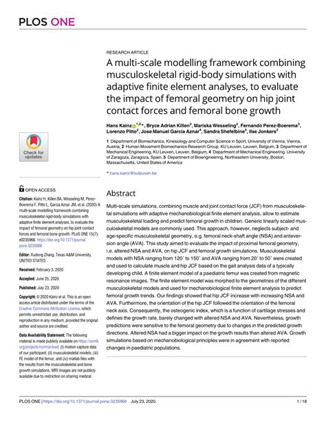 Pdf A Multi Scale Modelling Framework Combining Musculoskeletal Rigid Body Simulations With