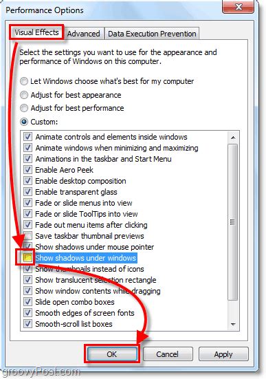 How To Turn Off Window Shadows For All Windows 7 Themes