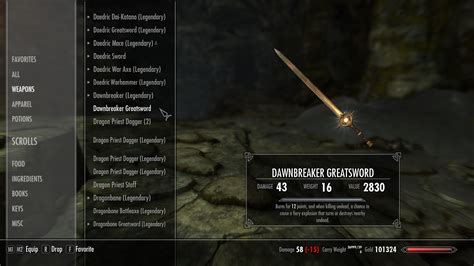 Skyrim Daedric Sword Legendary