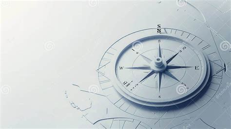 A Clean Simple Illustration Of A Compass With Clear Lines On A White Background Perfect For