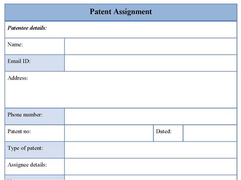 Patent Assignment Form Editable Pdf Forms