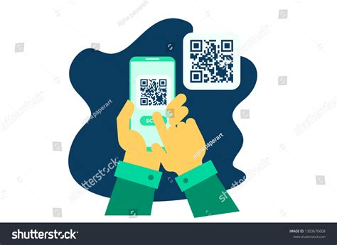Qr Code Scanning Vector Illustration Concept Stock Vector Royalty Free Shutterstock