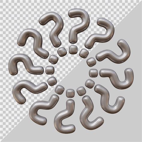 3d 렌더링에서 물음표 기호 프리미엄 Psd 파일
